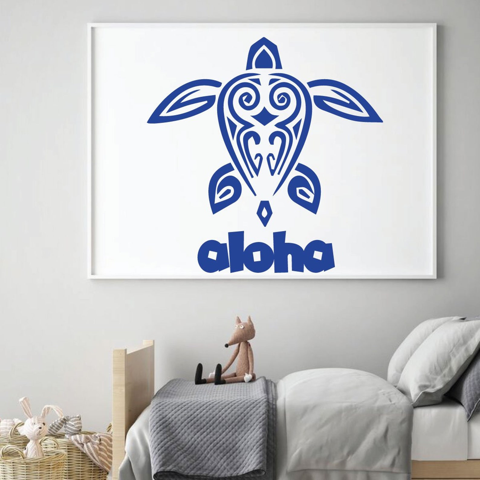 Aloha Wall Decal Sticker With Hawaiian Turtle Design Vinyl - Etsy