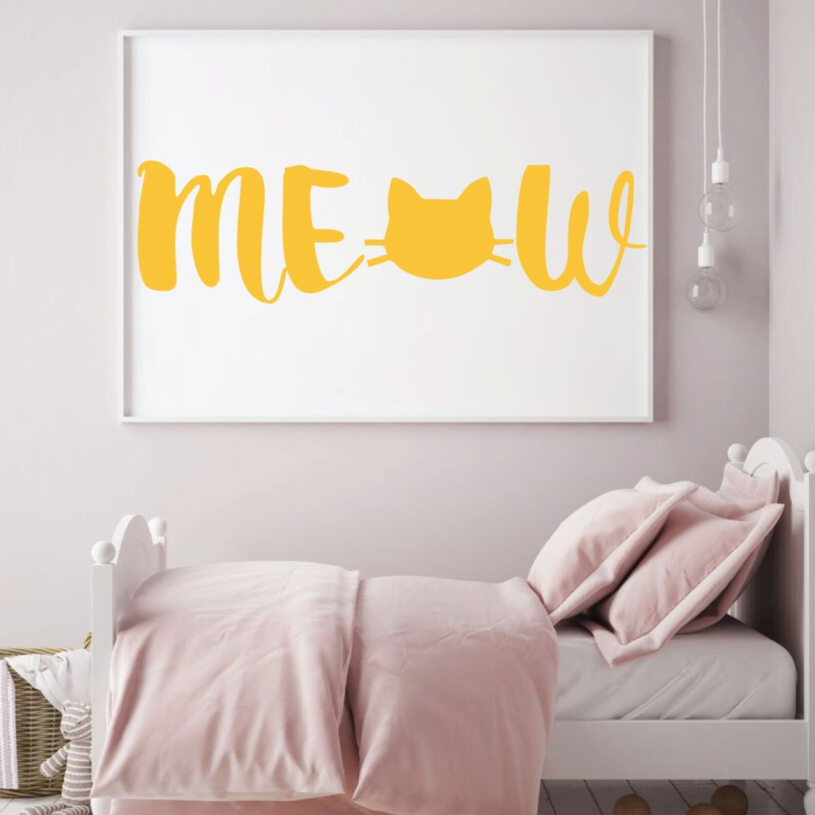 Meow Wall Decal - Cat Design - Vinyl Decor for Room, Bedroom, Play Room ...