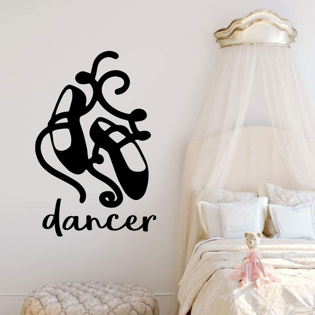 Ballet Dancers Shoeswith Personalized Vinyl Decal for Girls Room ...