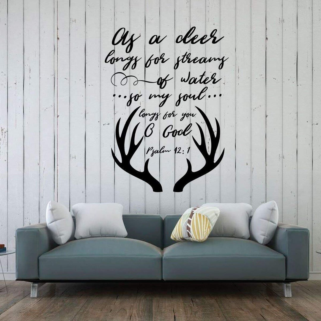 Christian Wall Decal Psalm - as A Deer Longs for Streams of Water ...