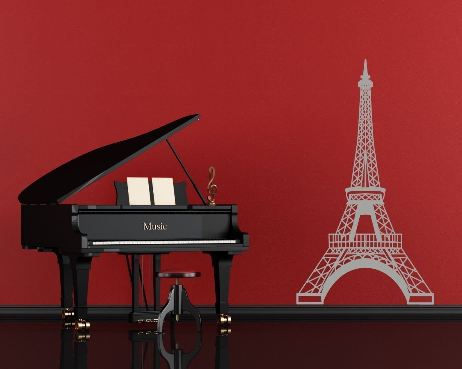 Eiffel Tower Wall Decal French Themed Vinyl Sticker | Etsy