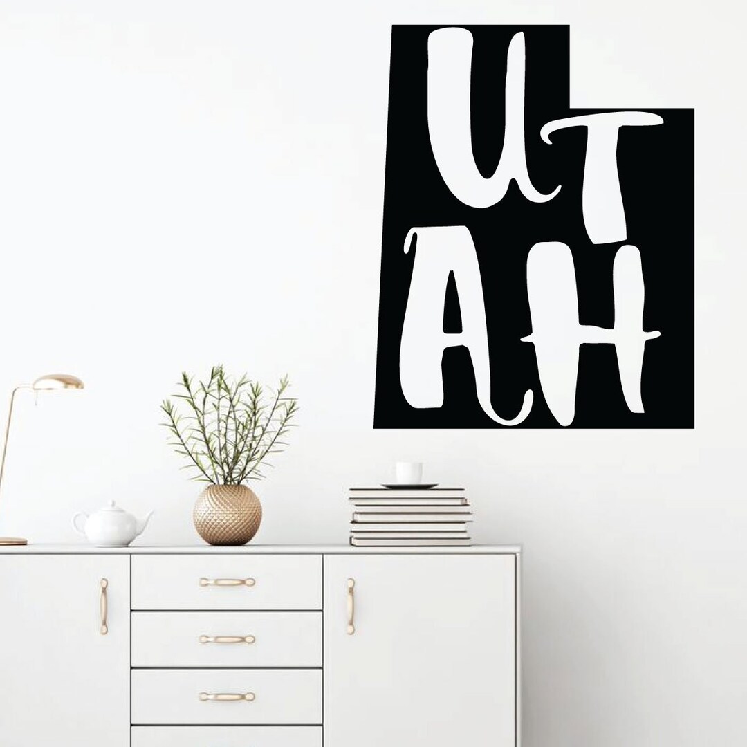 Utah Wall Decal - State Silhouette Vinyl Art for Home Decor, Living ...