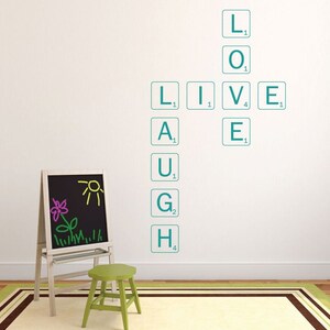 Live Laugh Love Wall Decal, Scrabble Wall Art for Libraries, Classrooms ...