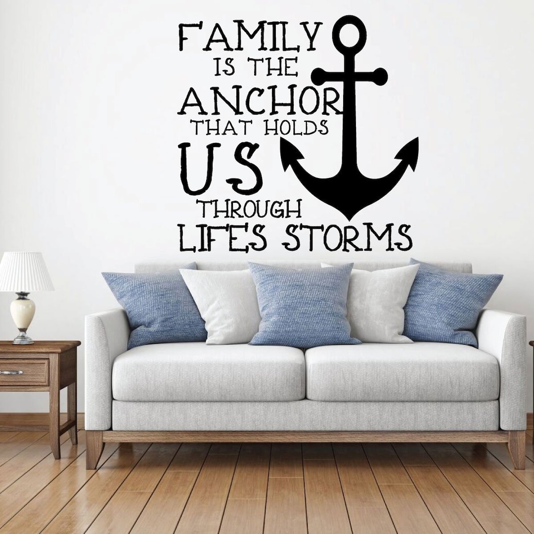 Anchor Wall Decal, Personalized Anchor Decor, Family Wall Decor, Custom Nautical Wall Decor ...