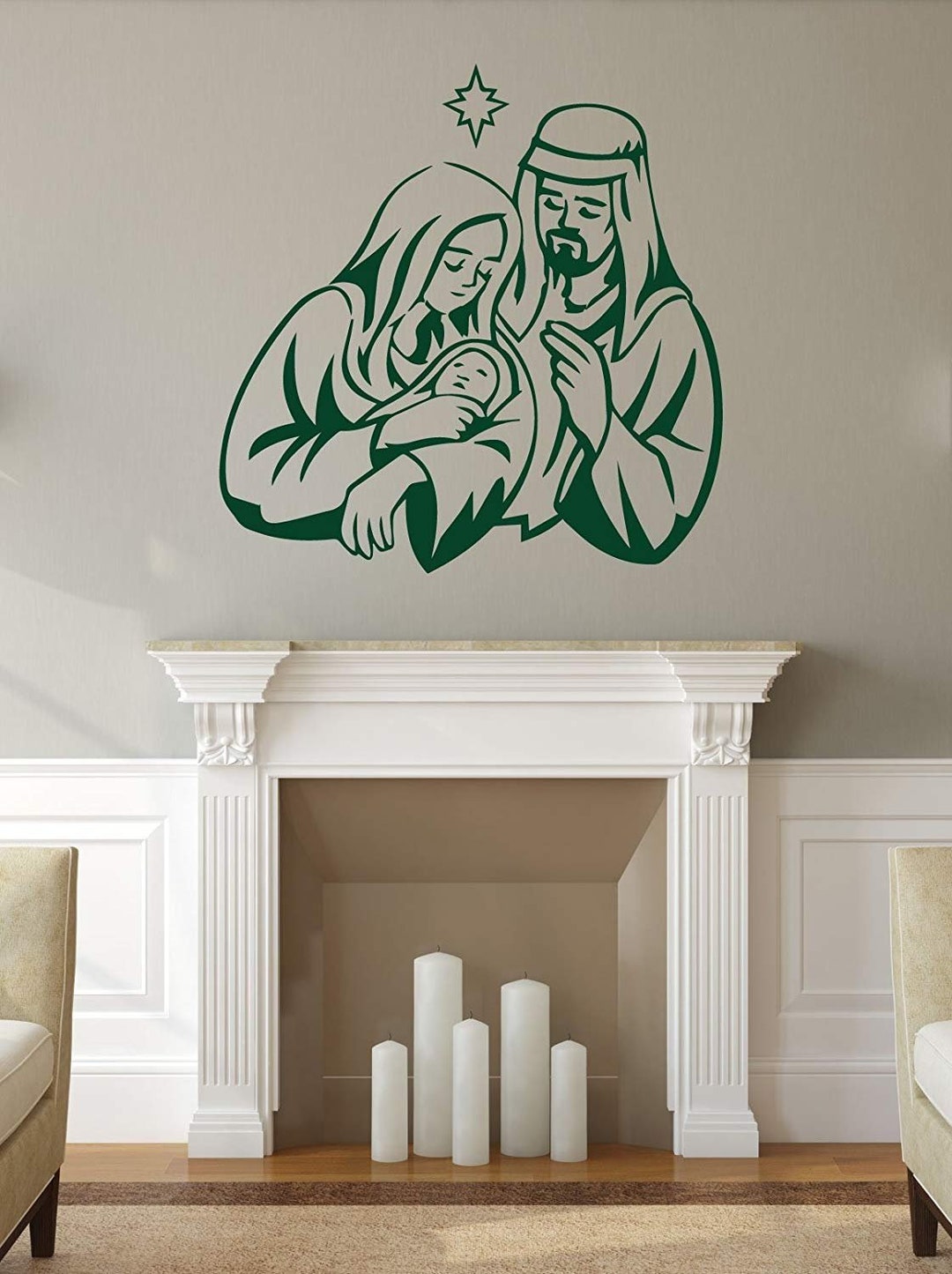 Holy Family Nativity - Christmas Wall Decals, Christmas Decorations ...