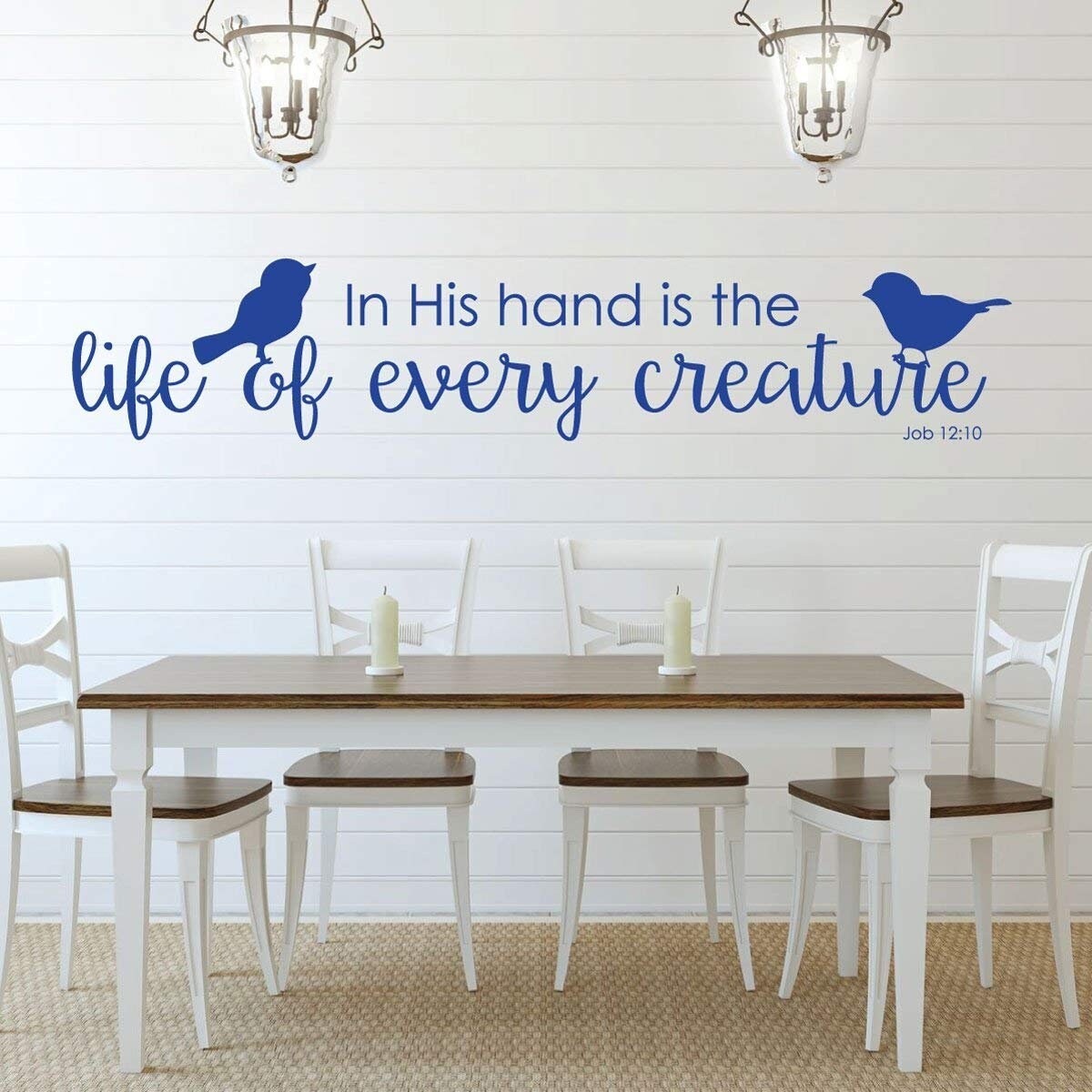 Bible Verse Wall Art - Job 12:10 Wall Decal - in His Hand is the Life ...