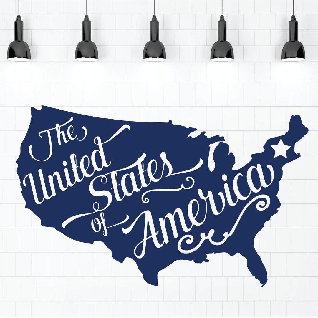 Patriotic Wall Decals - United States Map - the United States of ...
