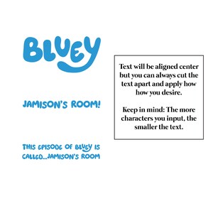 Bluey Text Wall Decal Sticker | Bluey Font| Bluey Birthday Party Theme ...