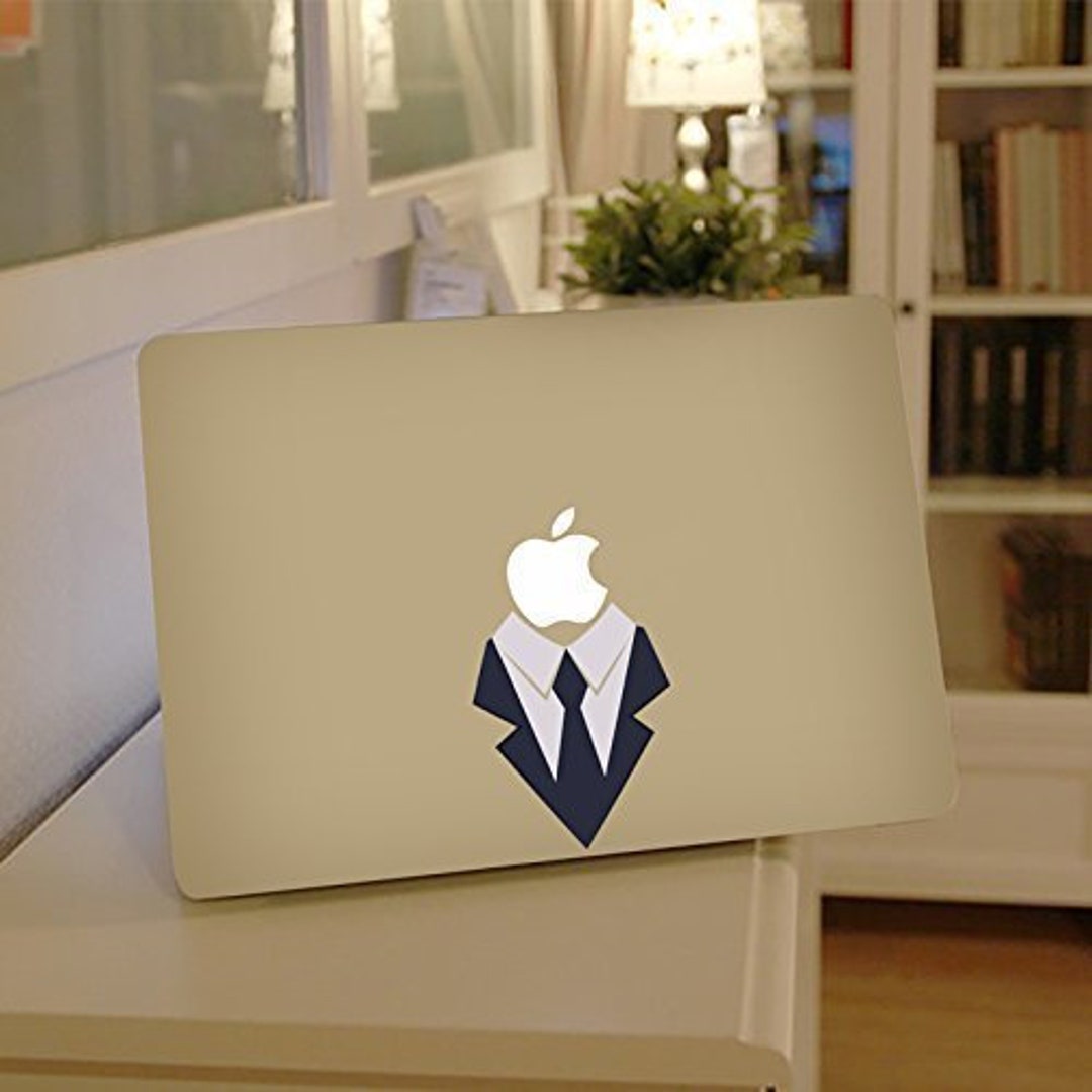 MacBook Sticker Decals Apple Head Man in A Tuxedo Suit, Vinyl Design ...