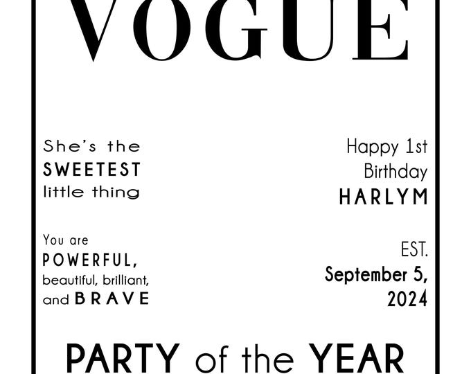 Custom Request | Vogue Style Photo Booth Wording in Black | Harlym's ...