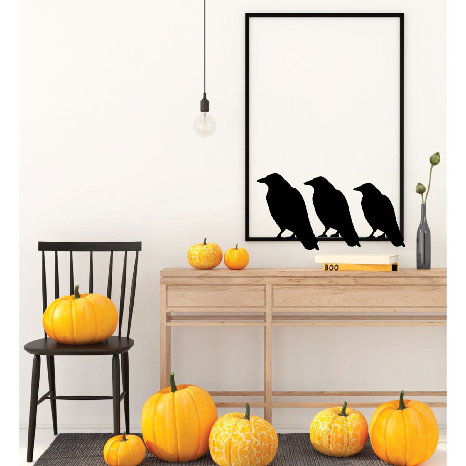 Crow Vinyl Sticker Decal for Halloween Decoration Halloween - Etsy