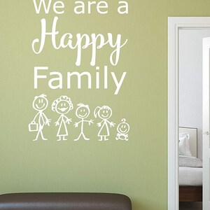 Family Wall Decals - We Are a Happy Family - Song Lyric Wall Art ...