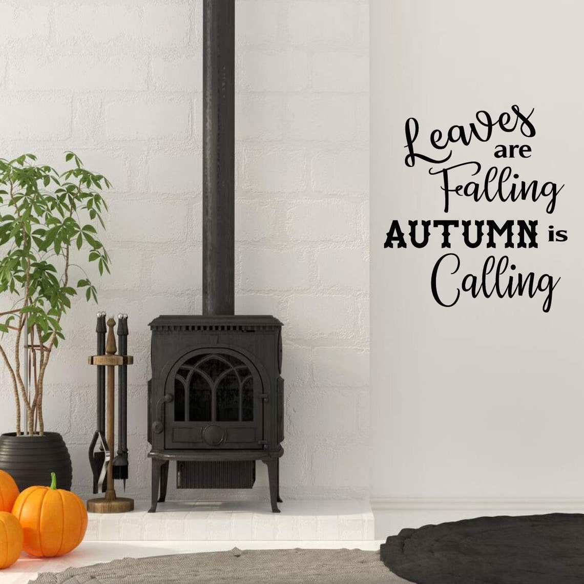 Fall Wall Decal 'leaves Are Falling Autumn is - Etsy
