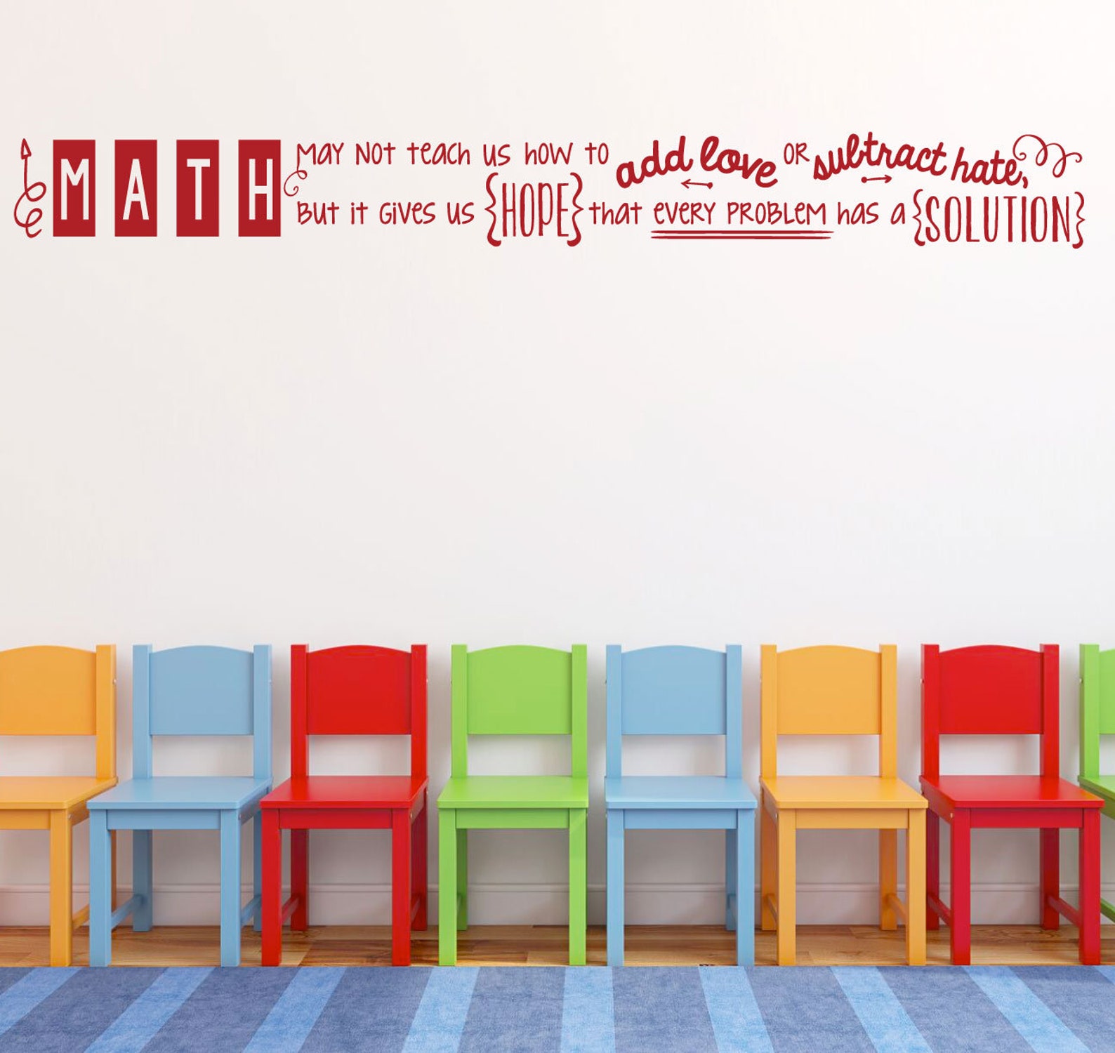 Math Classroom Decorations - Math Quote Vinyl Wall Decal for Teachers ...