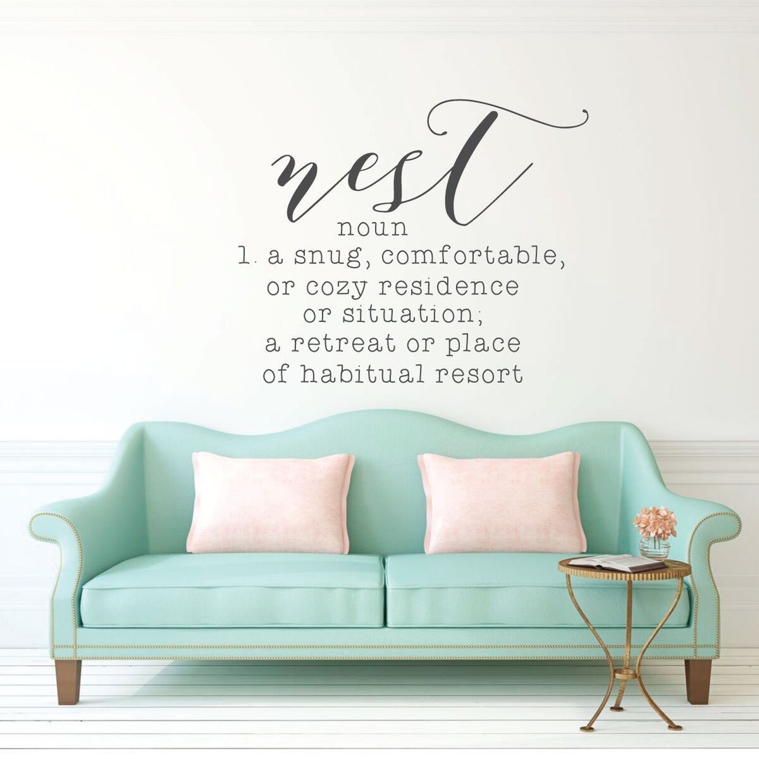 Inspirational Vinyl Quotes - Nest, Noun - Welcoming Wall Decor for ...