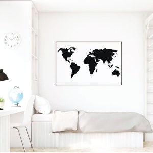 World Map Wall Art Classroom Decorations - Homeschool Wall Decals ...