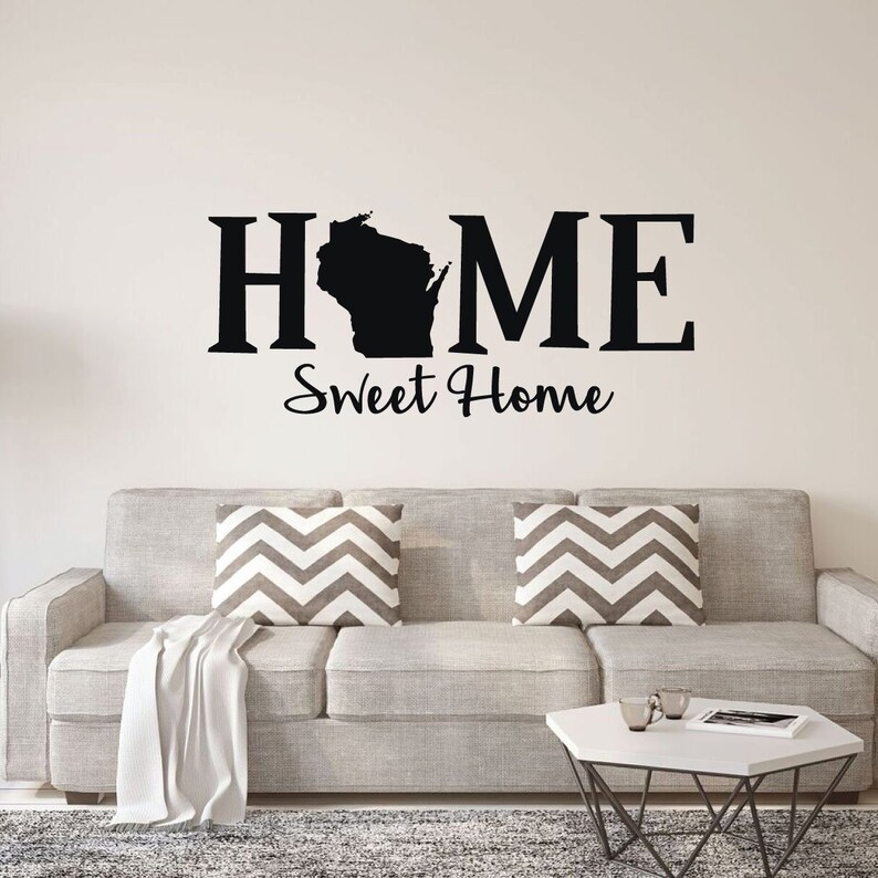 Wisconsin Home Sweet Home Vinyl Wall Decal, State Pride Decor - Etsy