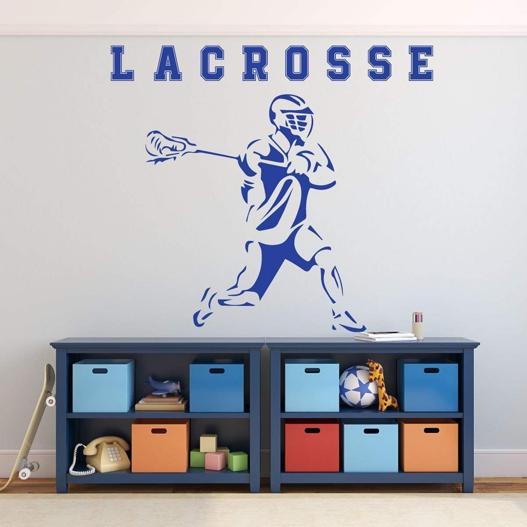 Lacrosse Wall Art - Boys Room Decor - Sports Wall Decals - Etsy