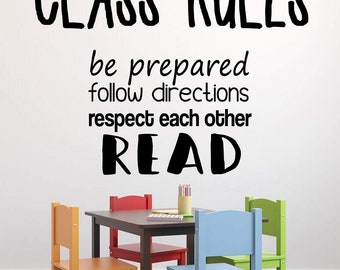 Classroom Rules Wall Decal Back-to-school Teacher - Etsy