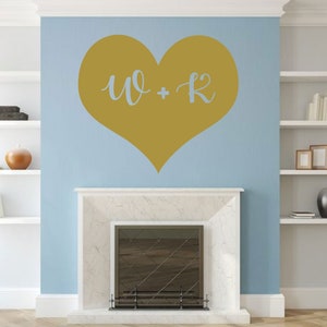 Personalized Heart Wall Decal Custom Vinyl Sticker for Home Decor ...