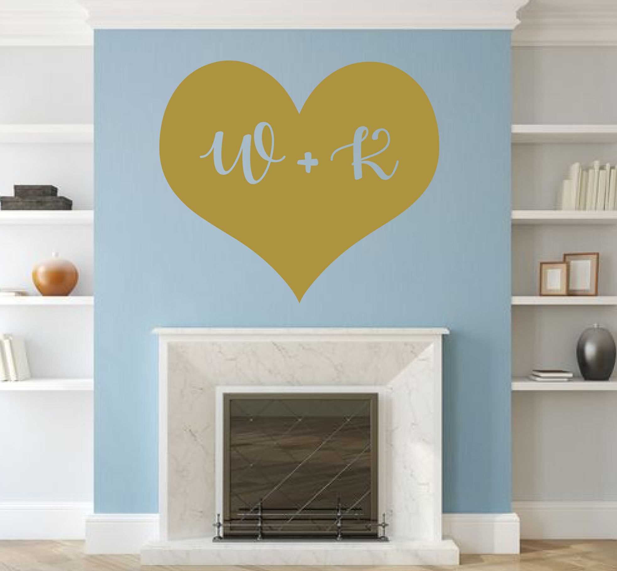 Personalized Heart Wall Decal - Custom Name Vinyl Sticker - Etsy