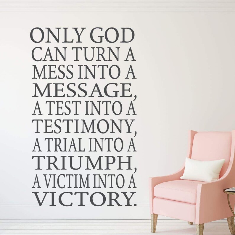 Christian Wall Decal – Inspirational Religious Quote Vinyl Decor - Etsy
