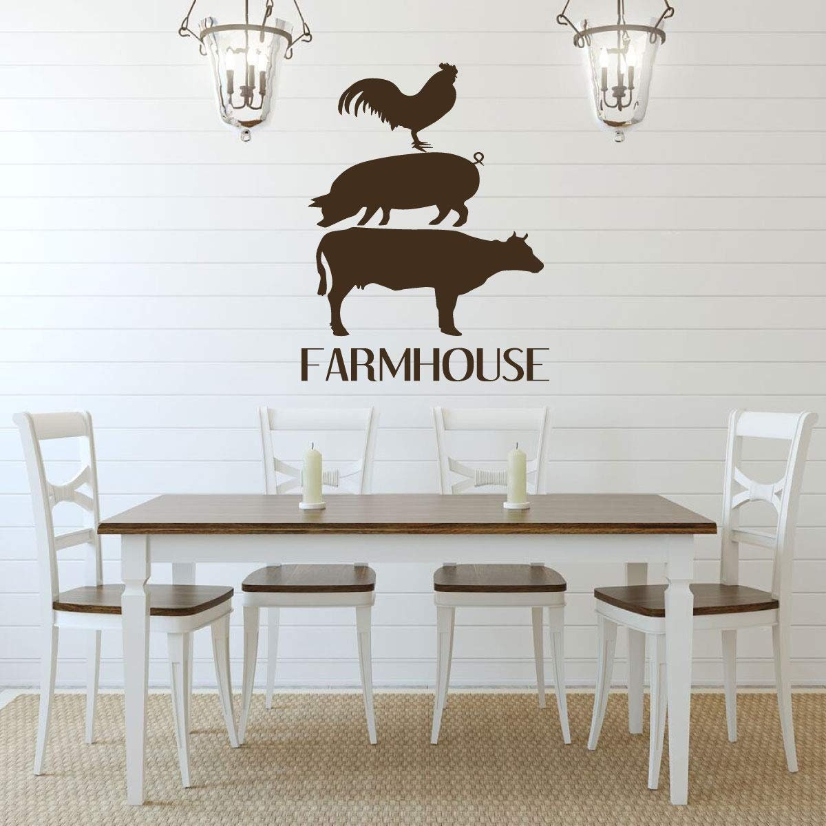 Farmhouse Wall Decor FARMHOUSE Vinyl Lettering and Rooster - Etsy
