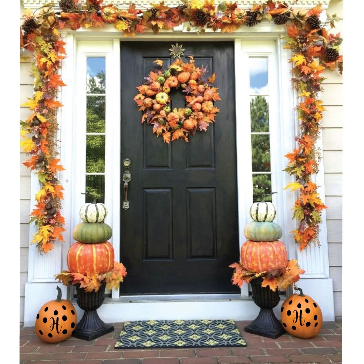 Letter H Decor Vinyl Stickers 2 Sets of Monogram Initial | Etsy