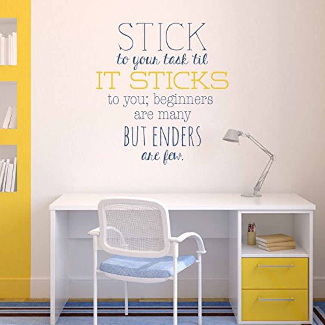 Wall Decal Motivational Poetry Quote"stick to Your Task Till It Sticks ...
