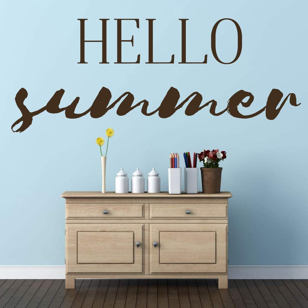 Hello Summer Wall Decal Summer Season Vinyl Home Decor | Etsy