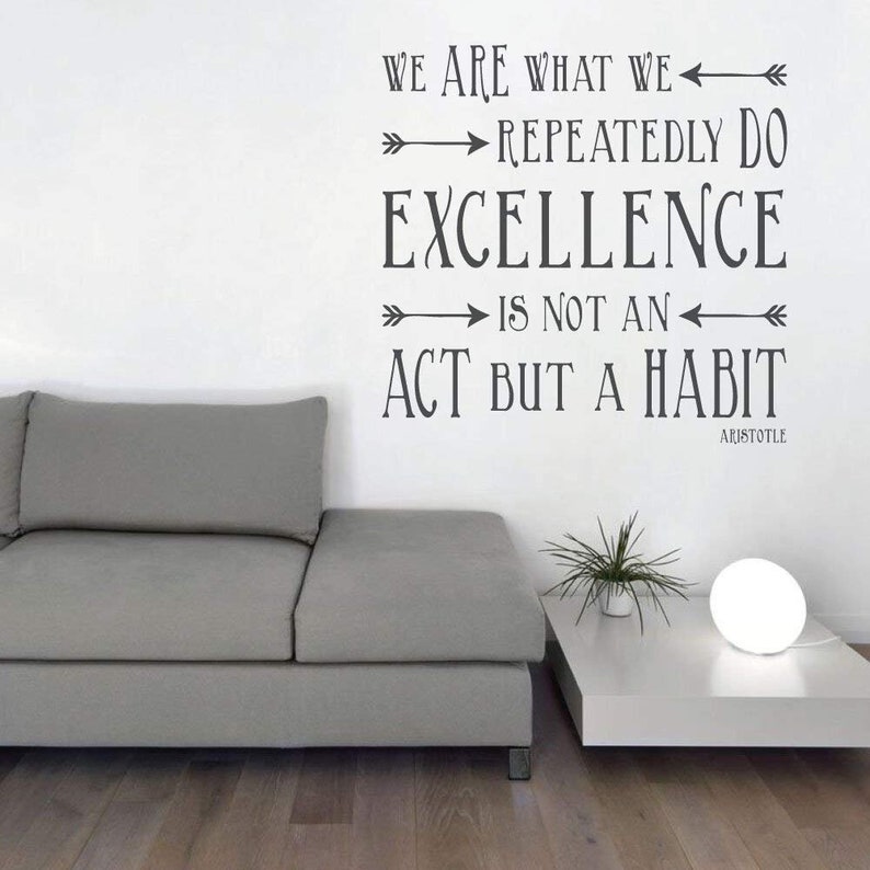 Excellence Quote Wall Decal Aristotle: We Are What We | Etsy