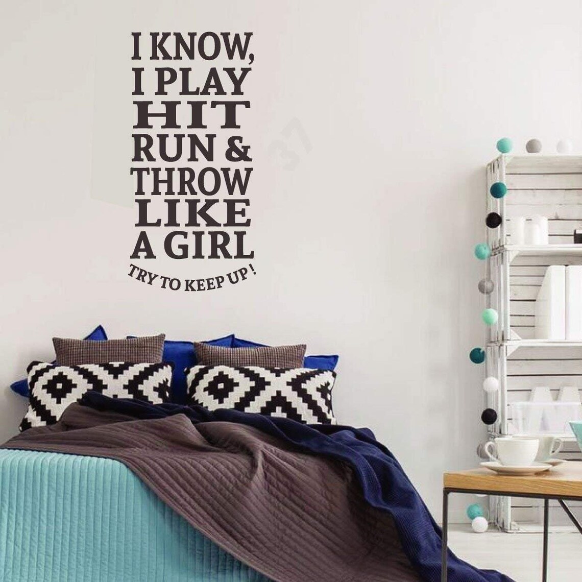 Softball Vinyl Wall Decal for Girls Throw Like A | Etsy