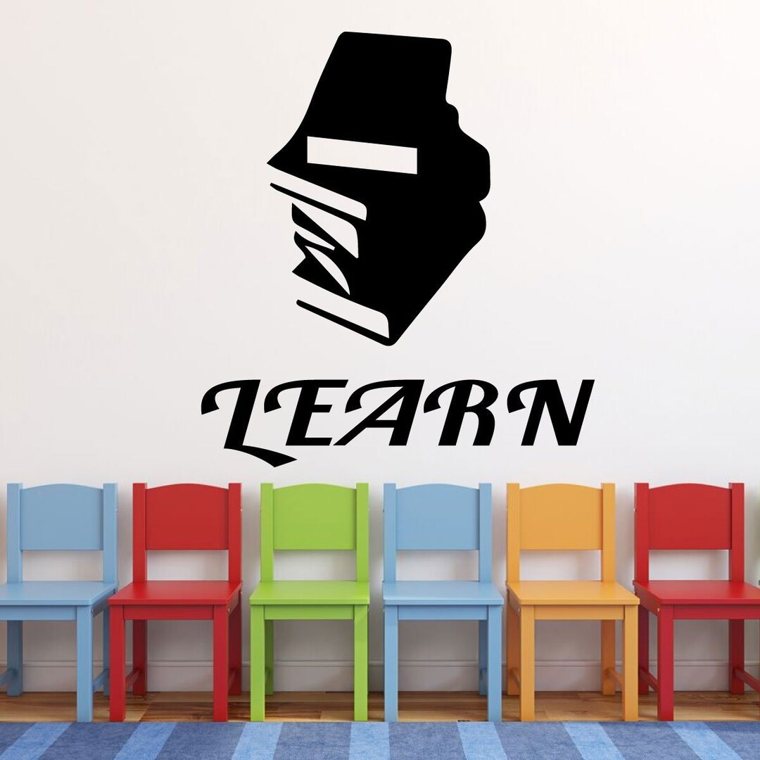 Wall Sticker Books - Learn Decal Quote - Vinyl Decor for Teachers ...
