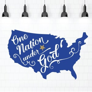 Patriotic Wall Decals - United States Map - One Nation Under God ...