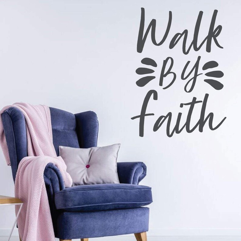 Christian Wall Decal Walk by Faith Vinyl Scripture and - Etsy