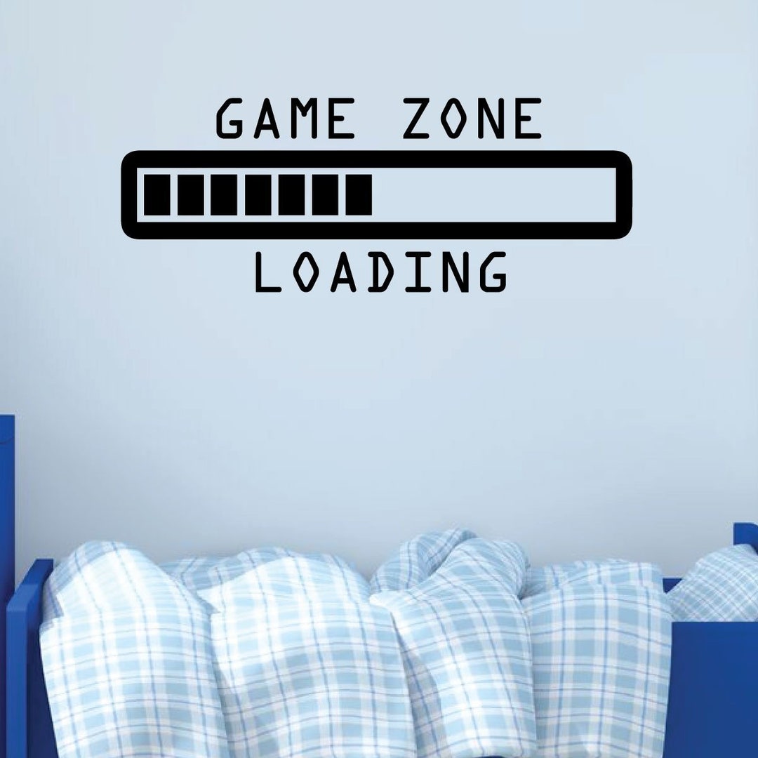 Gamer Wall Decal - Game Zone Loading Sticker - Vinyl Videogame ...