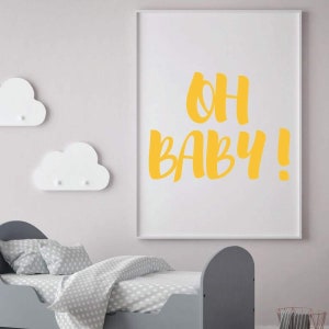 Nursery Wall Decal - Oh Baby - Vinyl Decor for Children's Bedroom or ...