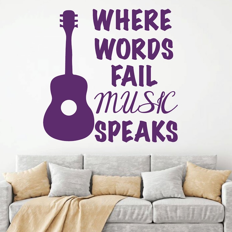 Where Words Fail Music Speaks Wall Decal Musician Gifts for - Etsy
