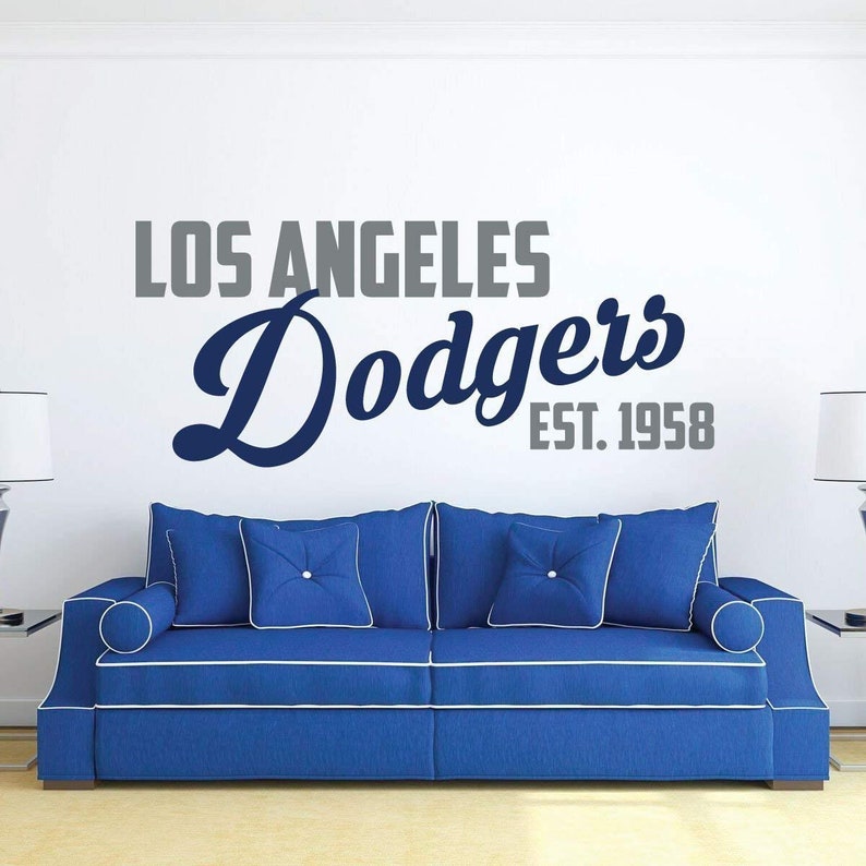 LA Dodgers Wall Decal – Baseball Team Decor, Man Cave Art - Etsy