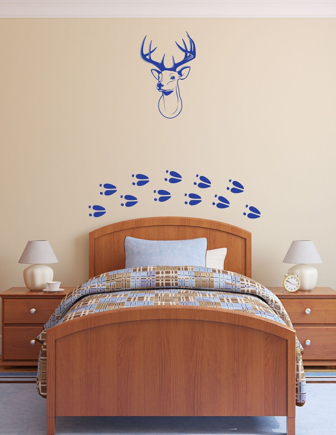 Deer Head Wall Decor - Vinyl Wall Art Decal Sticker - Deer Decorations ...