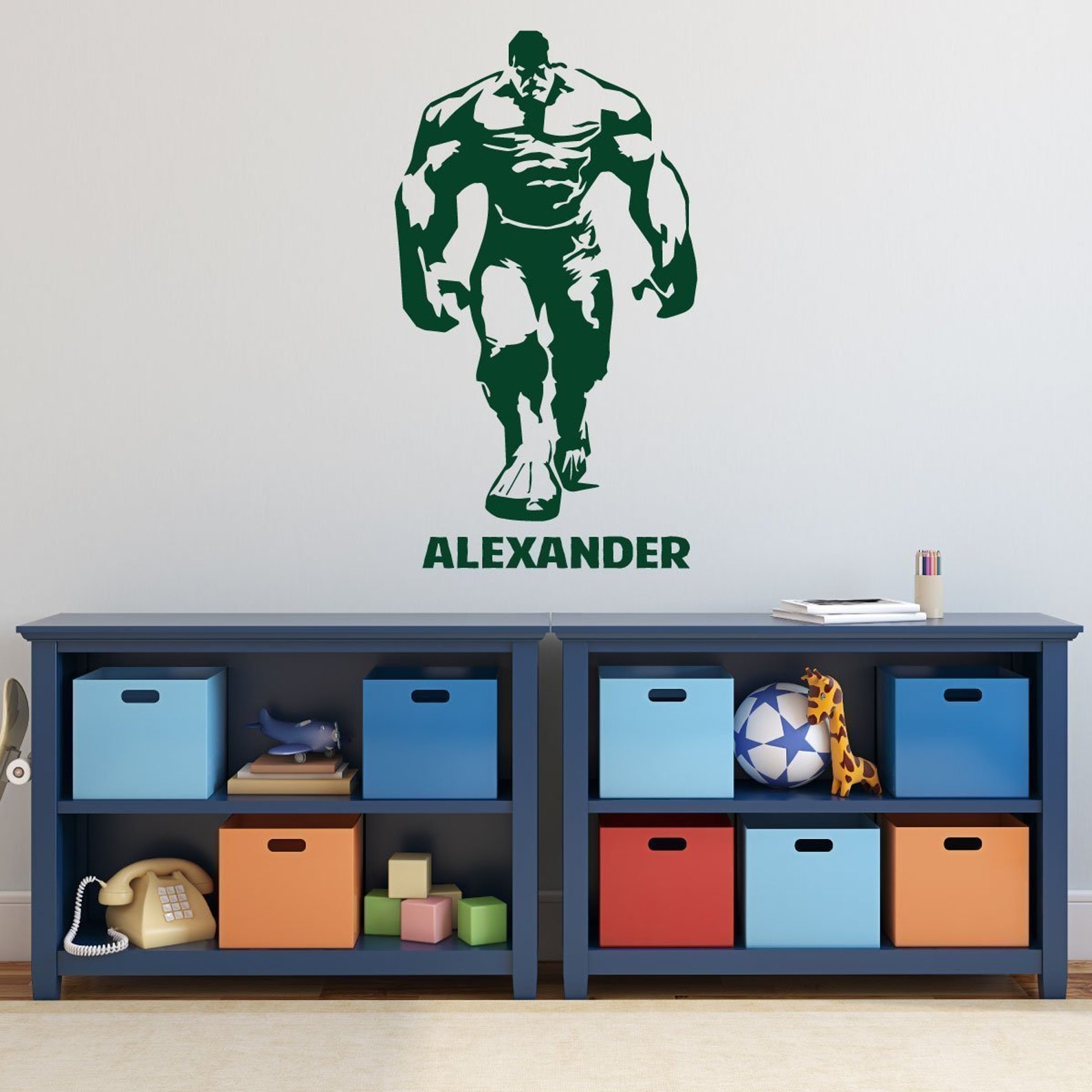 Custom Incredible Hulk Wall Decal for Boy's Room - Personalized ...