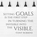 Goal Wall Decal Quote - Setting Goals is the First Step - Vinyl Sticker ...