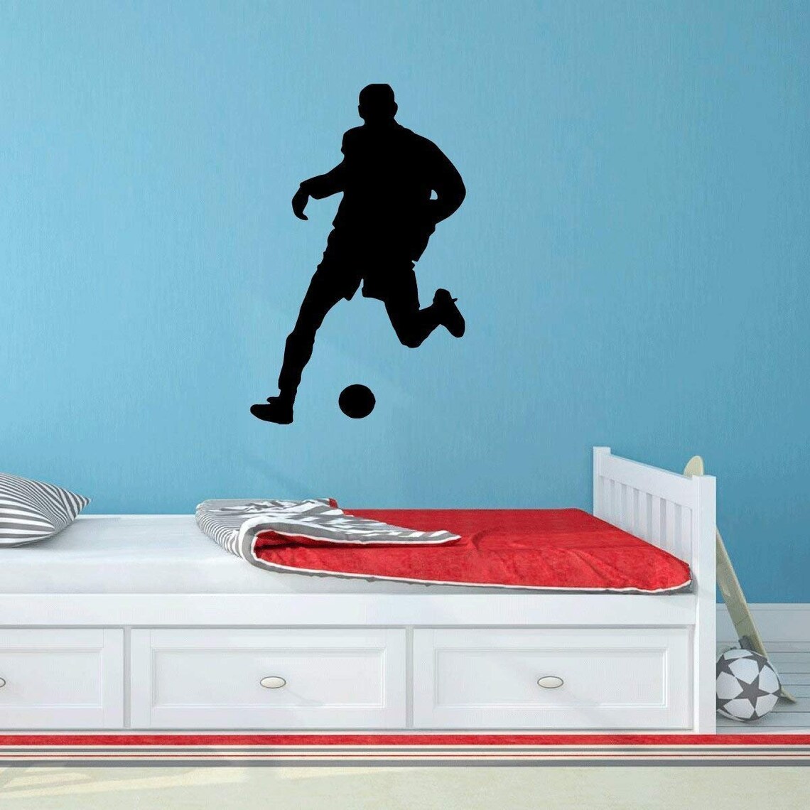 Soccer Decal Vinyl Wall Decor for Teen Boy's Bedroom or - Etsy
