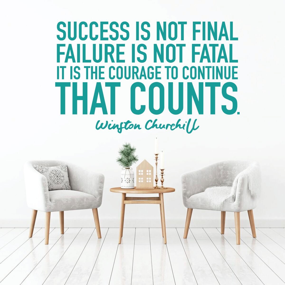 Inspirational Wall Decal Success is Not Final Failure is - Etsy