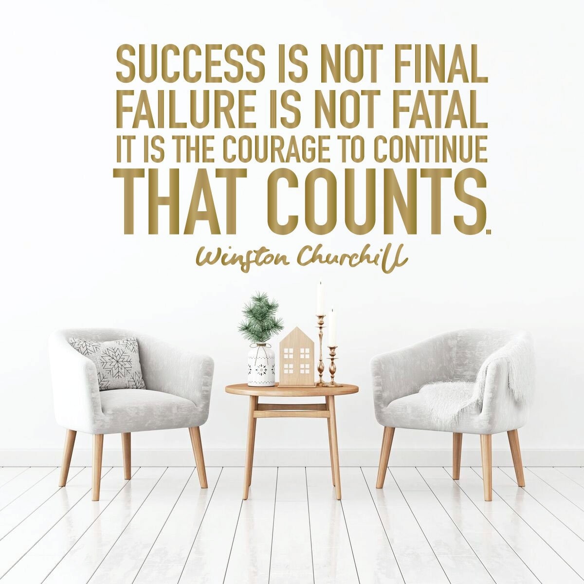Inspirational Wall Decal Success is Not Final Failure is - Etsy