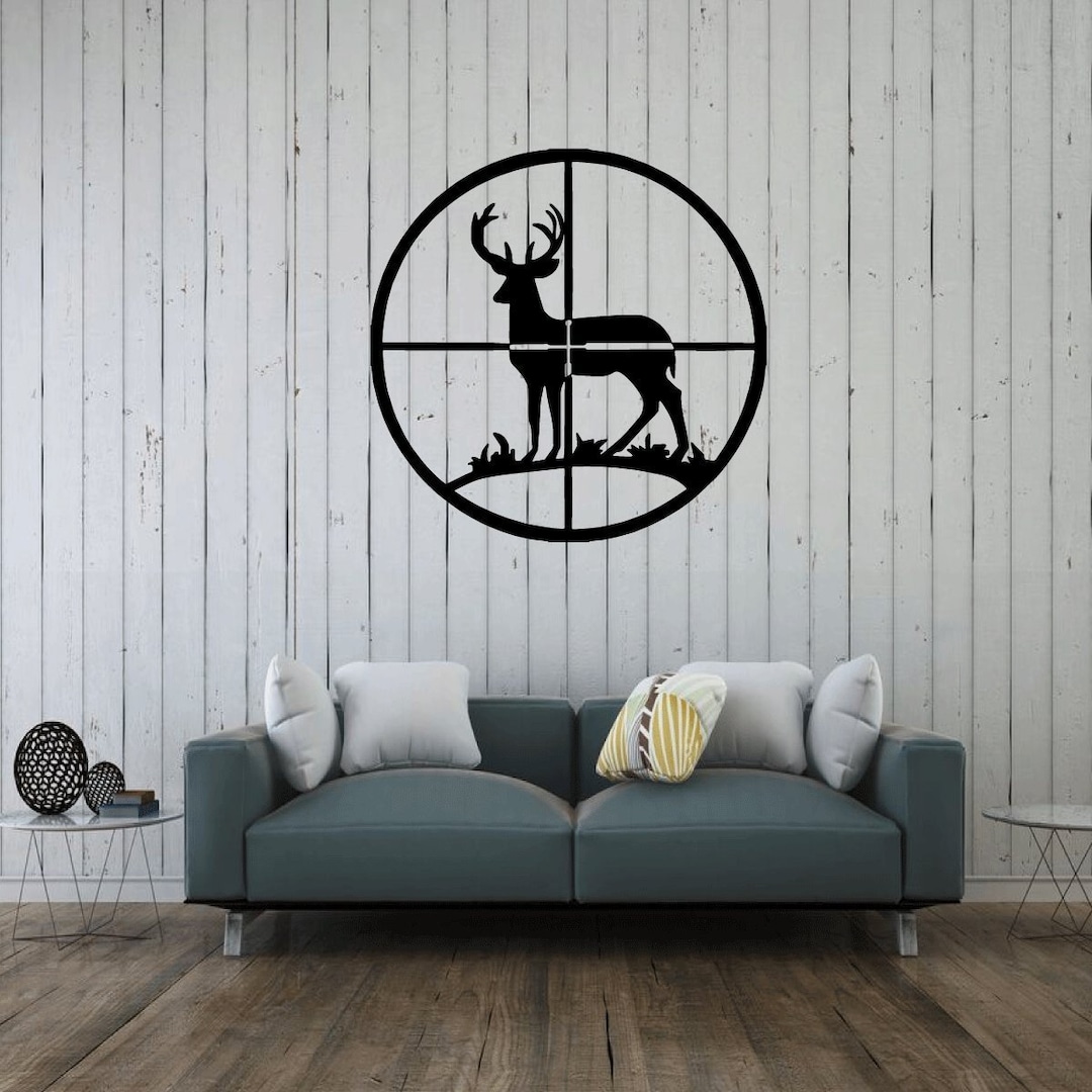 Deer Wall Decor - in the Sights Vinyl Art Decal Sticker - Hunter Decor ...