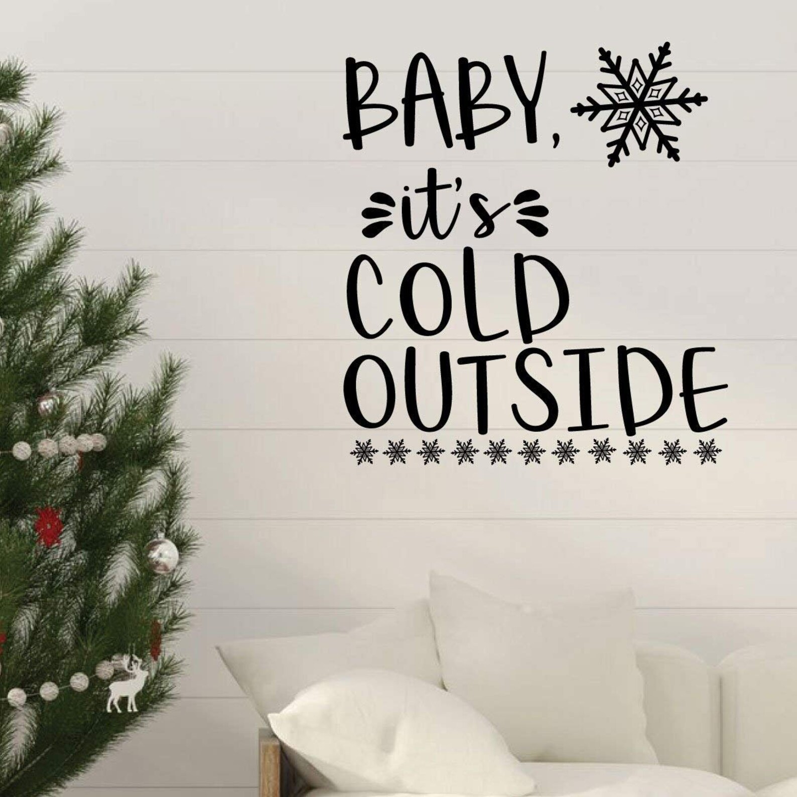 Christmas Wall Decal - Baby It's Cold Outside Vinyl Decoration - Etsy