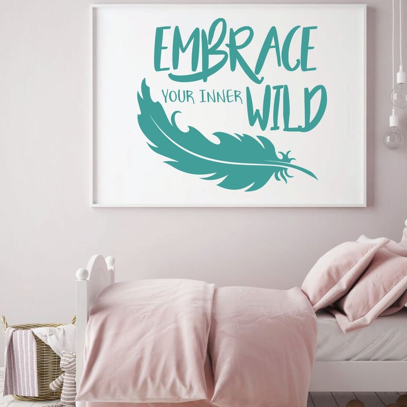 Girl's Room Wall Decal Embrace Your Inner Wild - Etsy