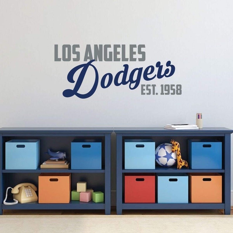 LA Dodgers Wall Decal – Baseball Team Decor, Man Cave Art - Etsy