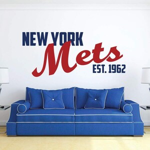 New York Mets Wall Decal - Baseball Bedroom Decor - Etsy